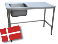 Industri Bord - Rustfri Bord med Vask Til Storkøkken